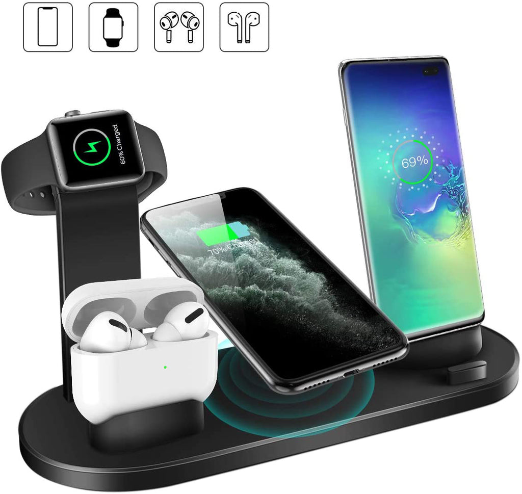 4-in-1 Wireless Charging Station for iPhone, Apple Watch & AirPods ...